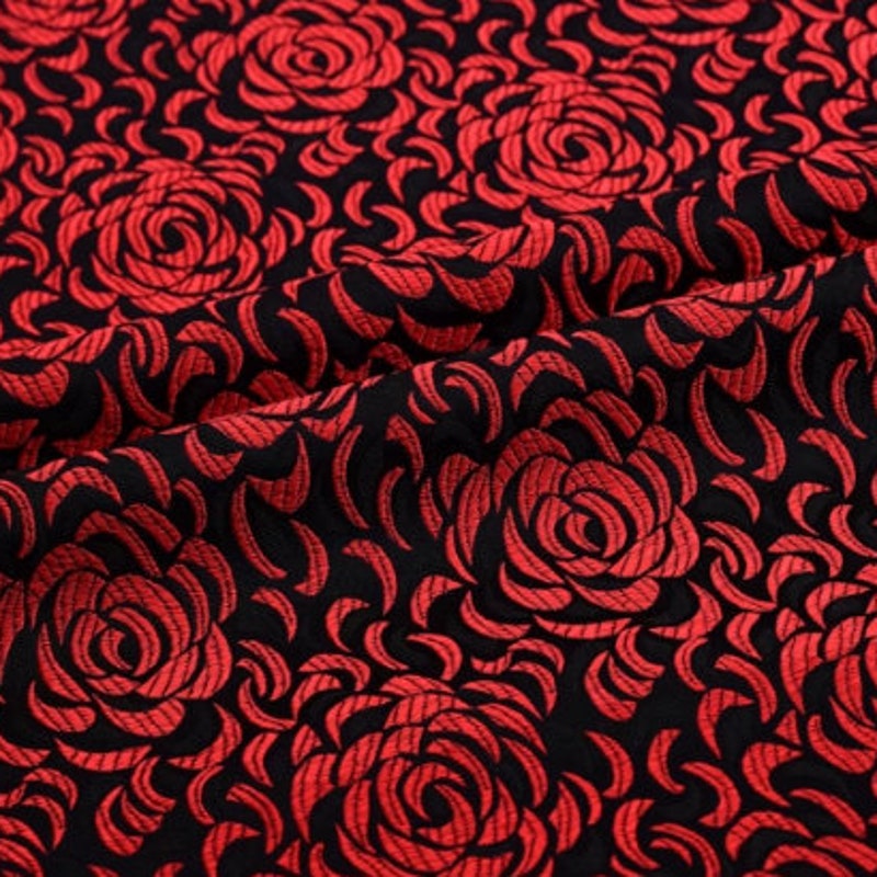 Red Rose Fabric - Etsy