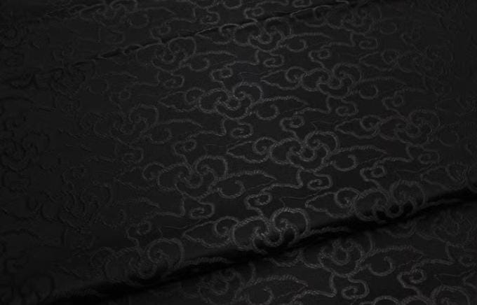 Black Color Brocade Fabric, Jacquard Fabric, Cosplay Dress Fabric, by ...