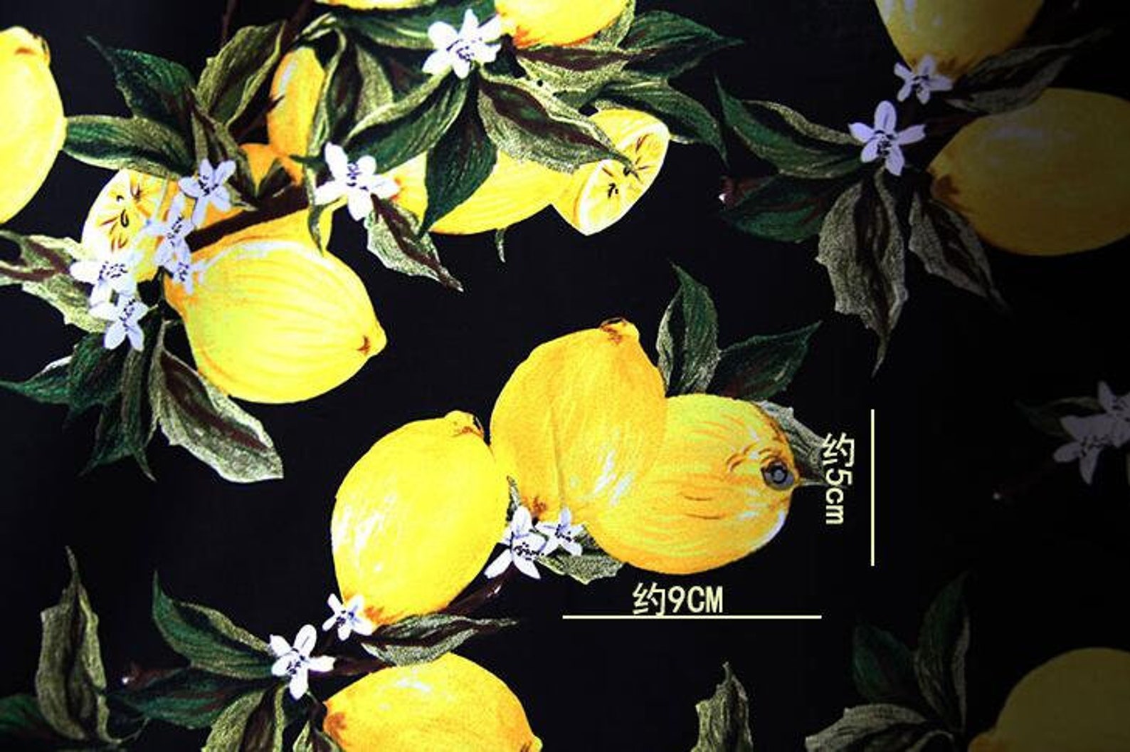 2 Color 100% Cotton Fabric With Lemon Style White/black Color - Etsy