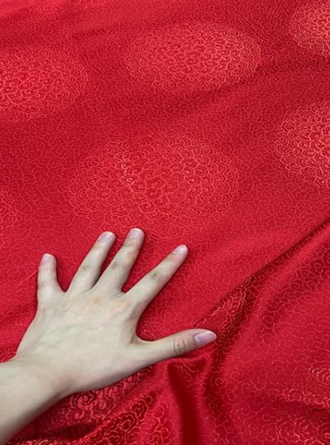 58inches Wide-red Color Brocade Fabric, Jacquard Fabric, Party Dress ...