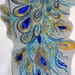 Blue Color Feather Applique, Sequins Applique, Embroidered Applique ...