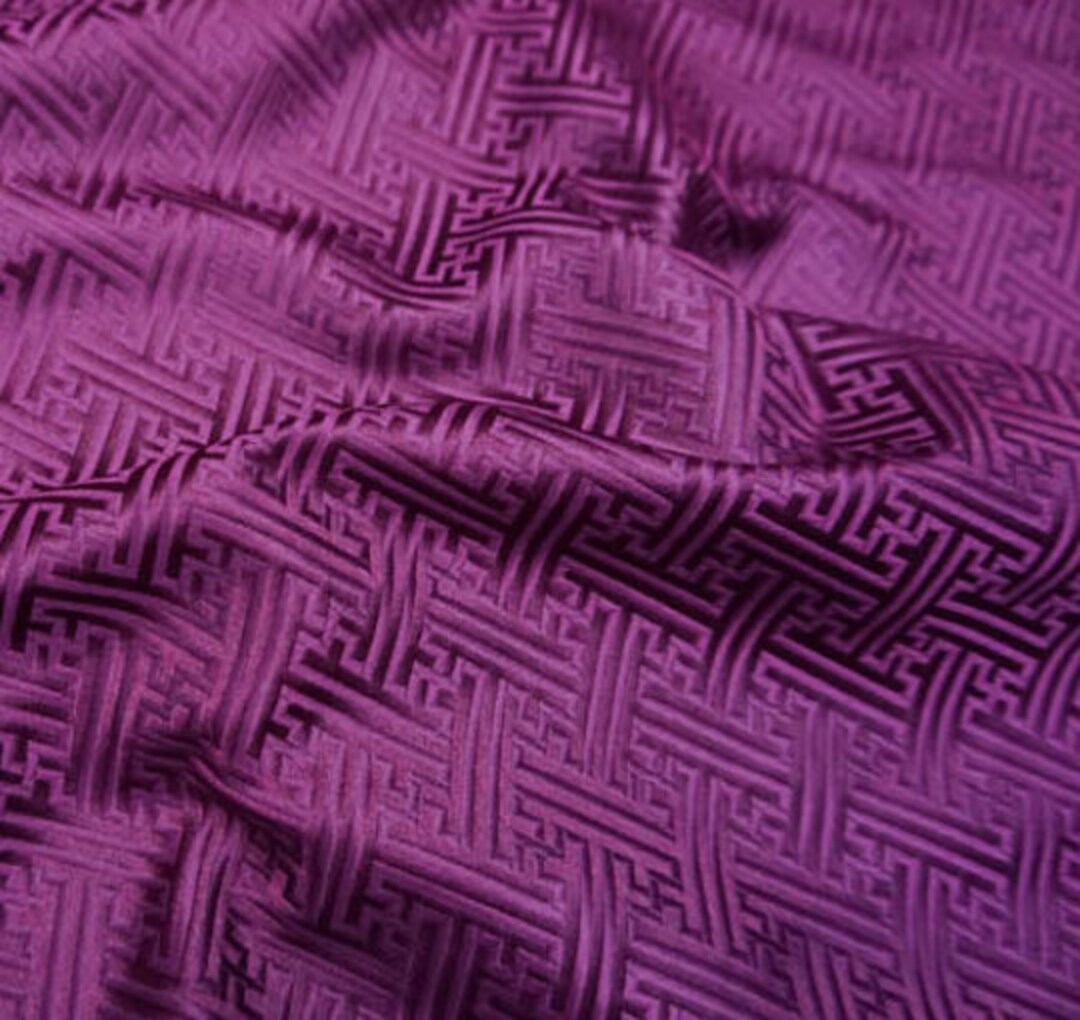 Purple Brocade Fabric, Jacquard Fabric, Fabric by the Yard - Etsy