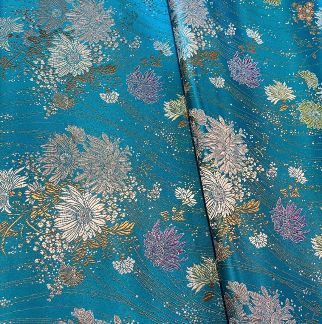 Sale-light Blue Color Brocade Fabric With Wheat Grain Pattern, Cosplay ...
