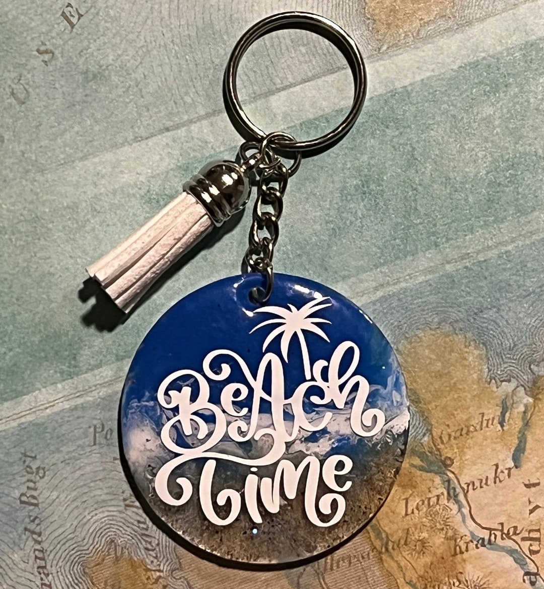 Beach Time 2” Acrylic Keychain - Etsy