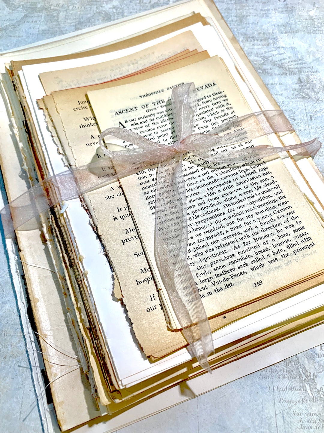 Antique Vintage Book Page Bundle Ephemera Naturally Aged Book Pages ...