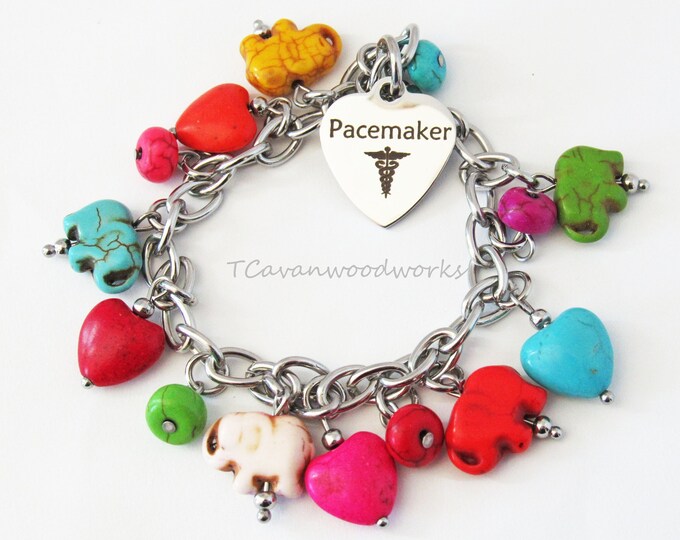 Pacemaker Id Bracelet Elephant Heart Theme Pacemaker Jewelry Gift ...