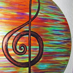 Treble Clef Wall Art Wood Art Metallic Abstract Colors - Etsy