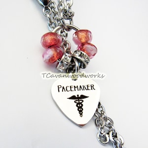Pacemaker Necklace Medical Alert Id Pacemaker Charm Necklace Pink ...