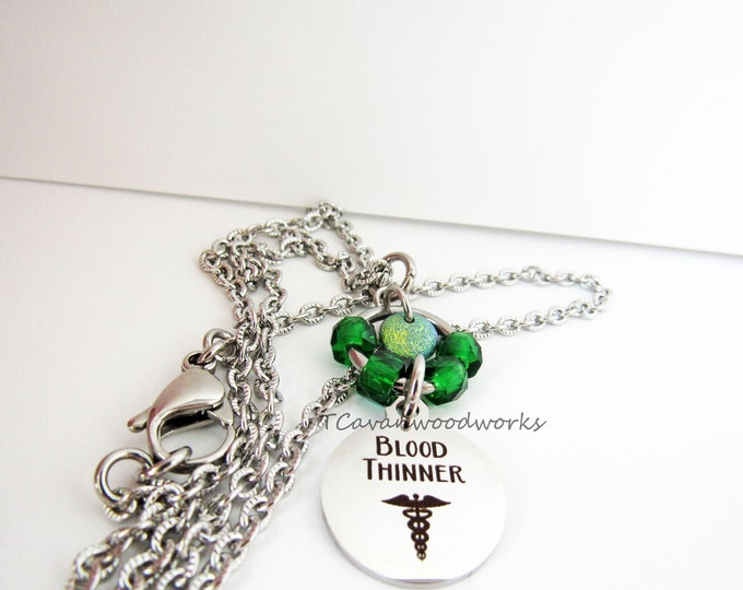 BLOOD THINNERS Medical ID Plate Pre-engraved, for Stylish Medical ...