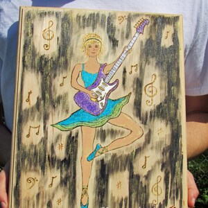 Guitar Player Art, Guitarist Painting, Wood Painting, Pyrography ...