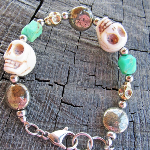 Mens Skull Bracelet - Etsy