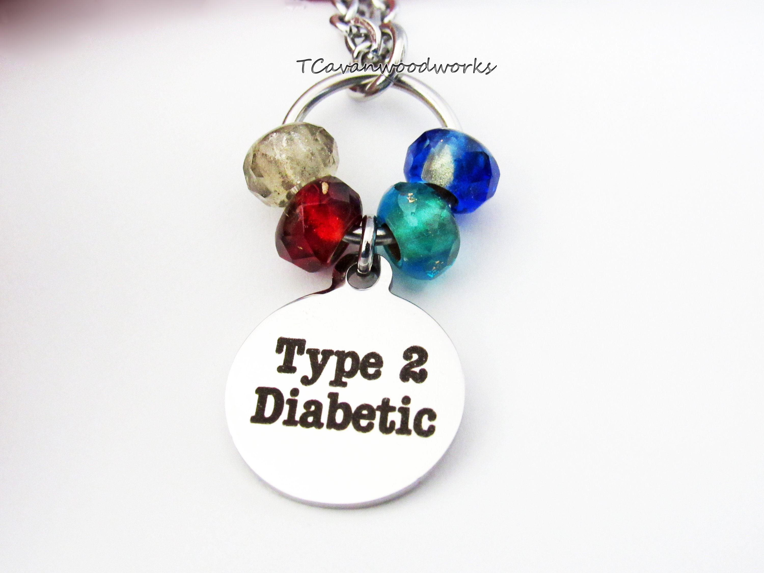 Type 2 Diabetic Necklace Long Chain Sparkling Faceted Czech Glass Beads ...