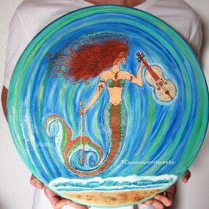 Mermaid Wood Painting Mermaid Pyrography Wall Art Mermaid Decor ...