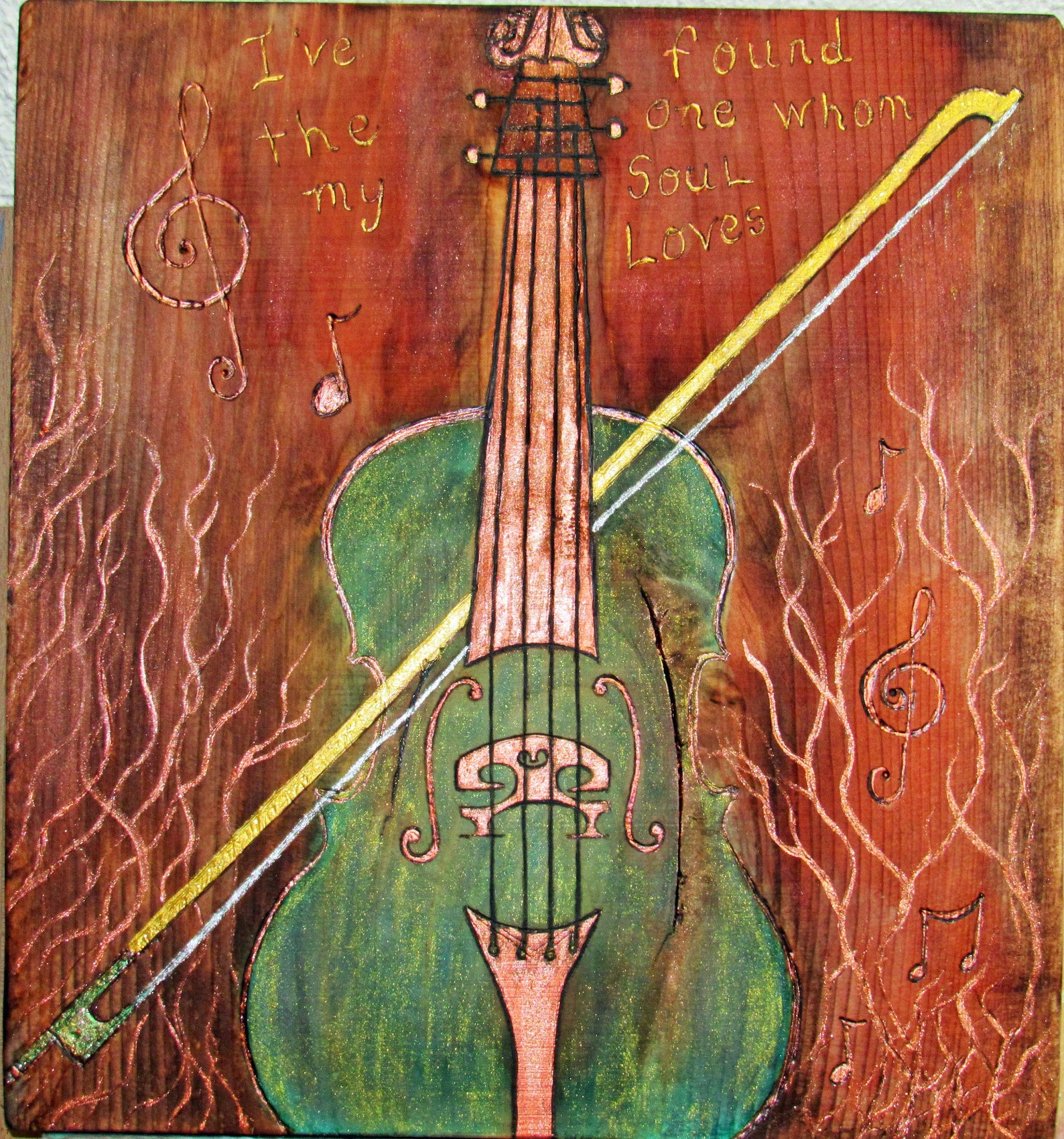 Violin / Viola Painting Violin Wall Art Violin Wood Painting | Etsy