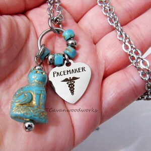 Pacemaker Necklace Turquoise Blue Czech Cat Pacemaker - Etsy