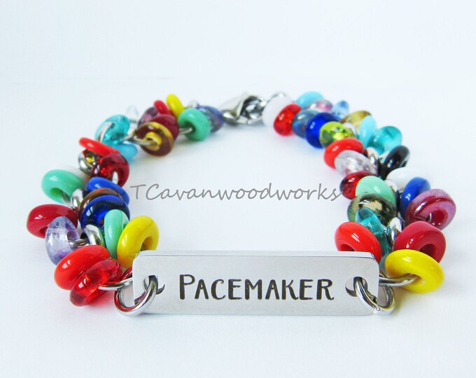 Pacemaker Medical Alert Bracelet, Boho Beaded Chainmaille Style ...