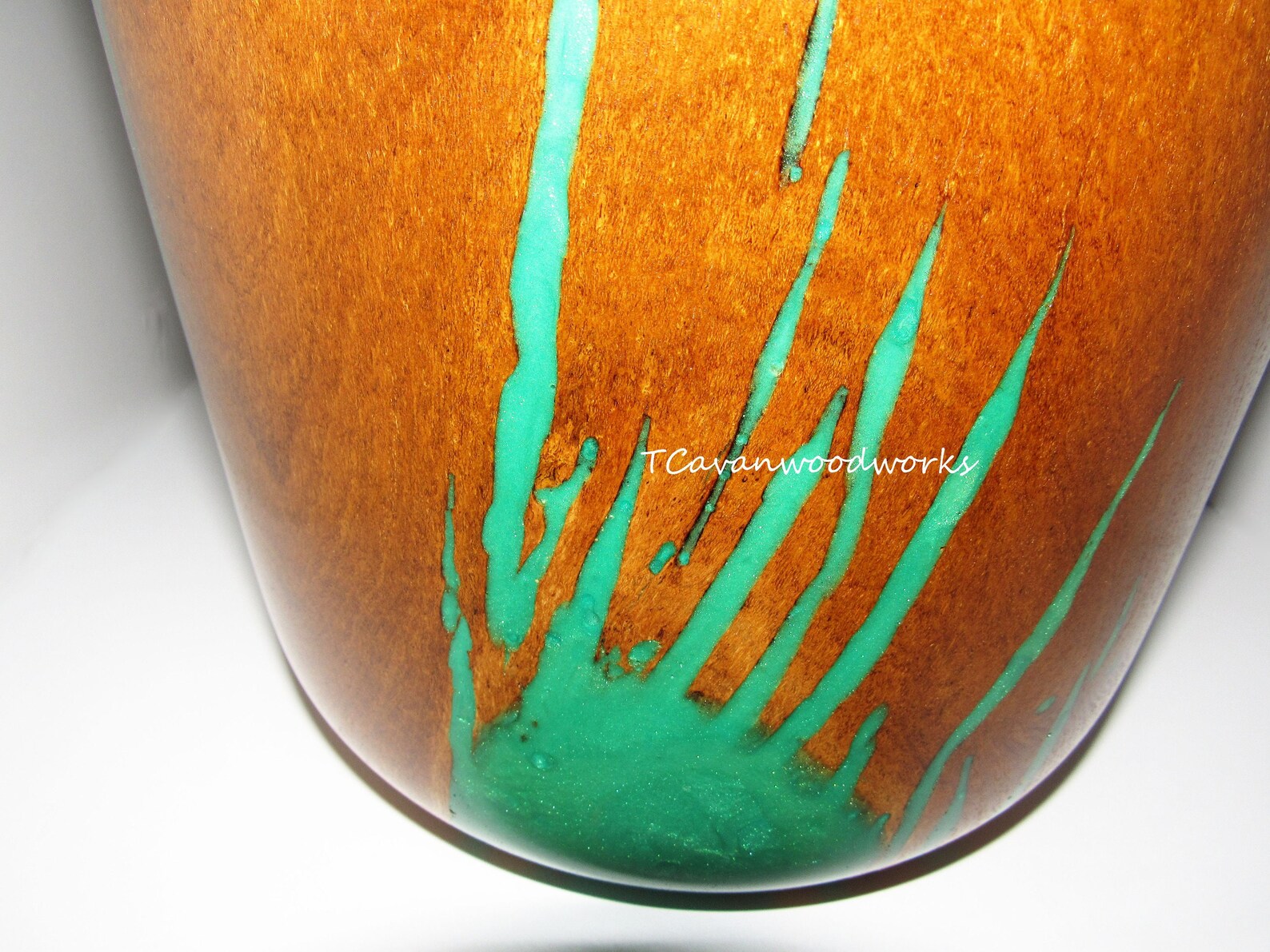 Wood Urn Resin Inlaid Hand Turned Mulberry Wood Seafoam Green - Etsy