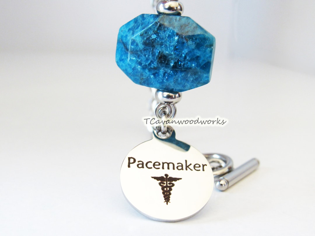 Pacemaker Gemstone Medical Alert Id Necklace Stainless Genuine Natural ...