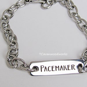 Pacemaker Medical Alert Id Bracelet Stainless Unisex Men and Women ...