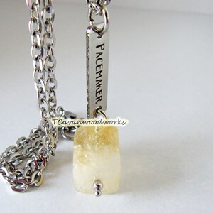 Pacemaker Necklace Gemstone Raw Natural Citrine Pacemaker Medical Alert ...