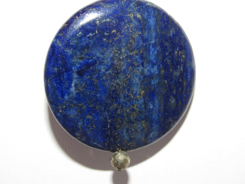 Large Lapis Round Pendant Unique Starry Night Sky Look in the - Etsy