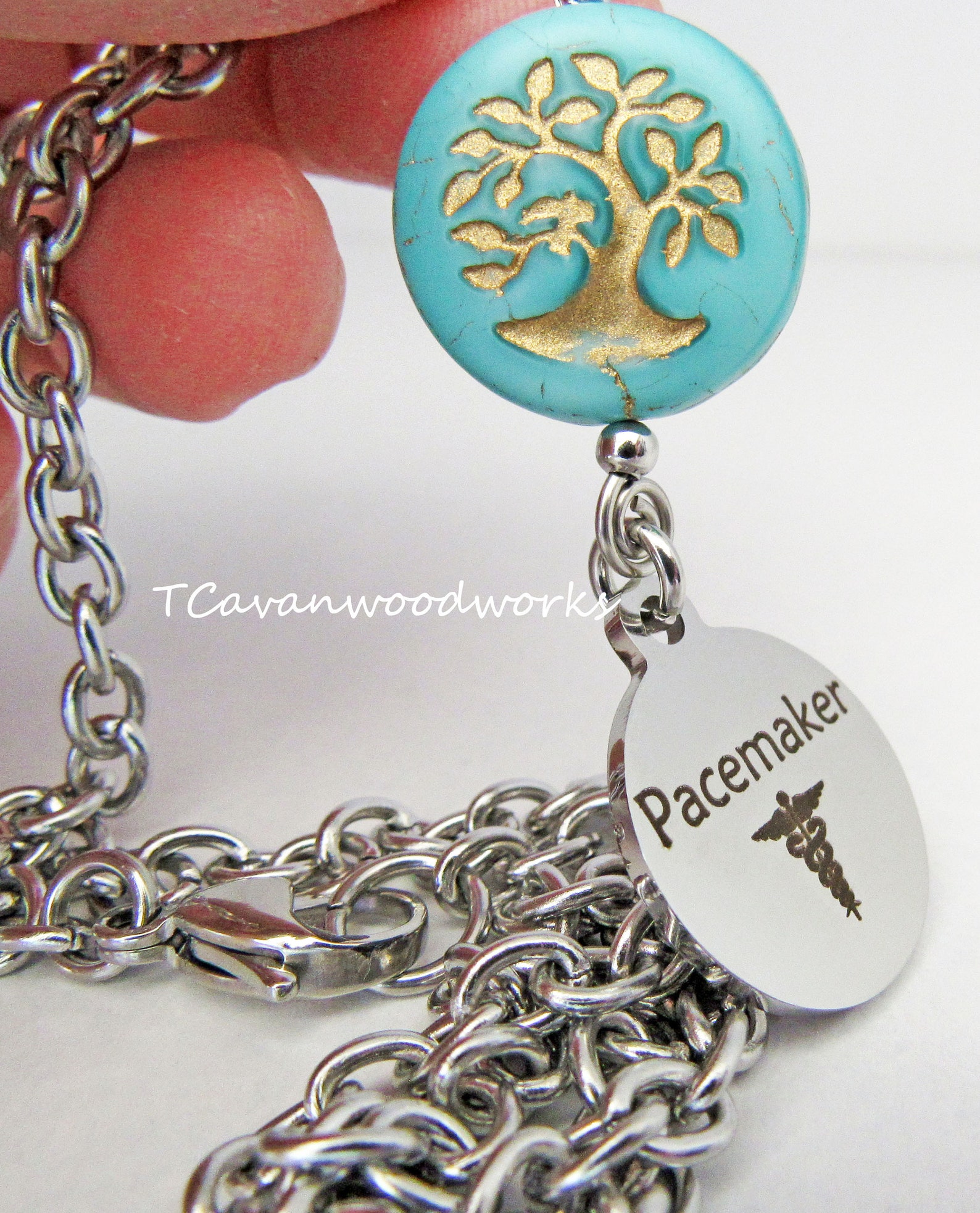 PACEMAKER NECKLACE STAINLESS Women Heart Patient Medical Alert | Etsy