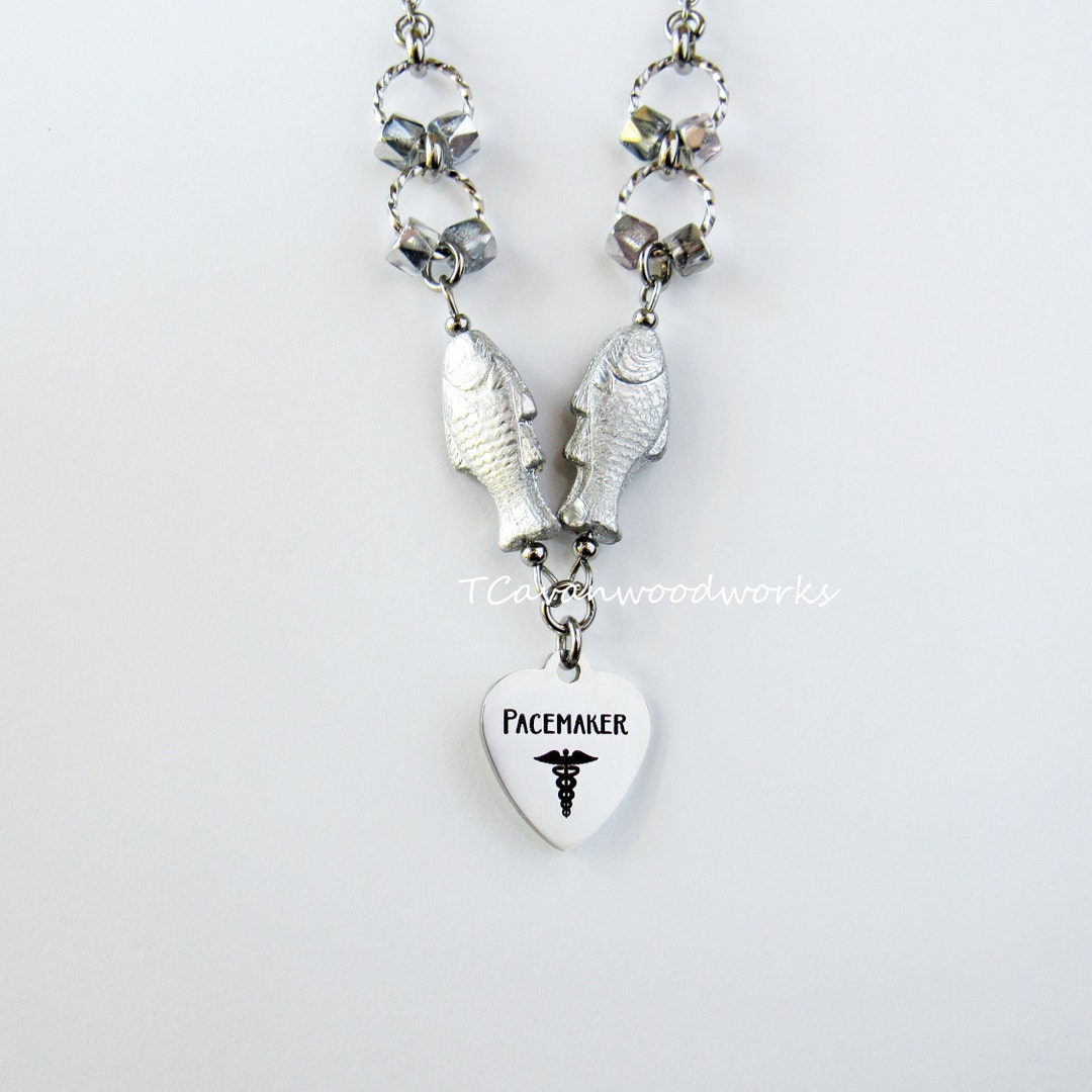 Pacemaker Necklace Fish Themed Pendant Glass Bead Pacemaker - Etsy