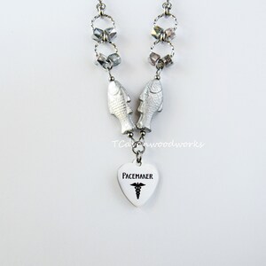 Pacemaker Necklace Fish Themed Pendant Glass Bead Pacemaker - Etsy