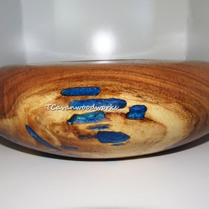 Resin Inlaid Wood Sculpture Mesquite Root Ball Woodturning Blue ...