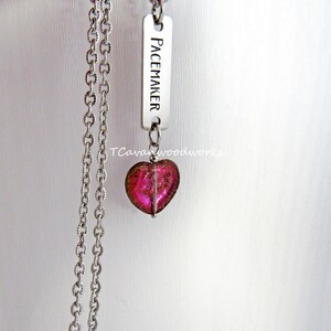 PACEMAKER NECKLACE Stainless Medical Alert Id Long Necklace Etched ...