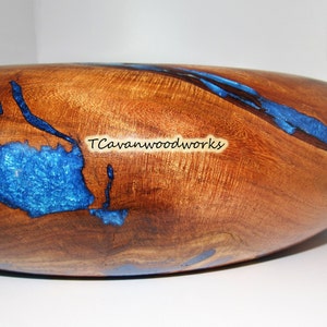 Resin Inlaid Wood Sculpture Mesquite Root Ball Woodturning Blue ...