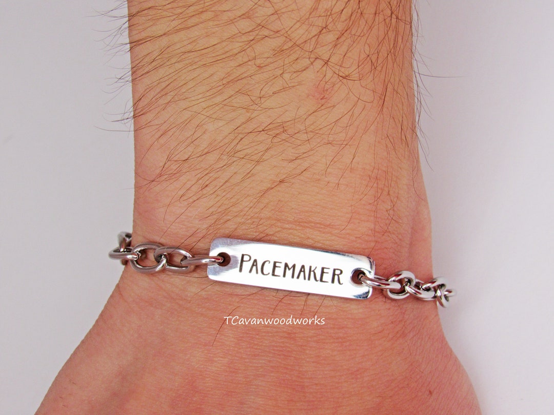 Pacemaker Medical Alert Id Bracelet Stainless Unisex Men and Women ...