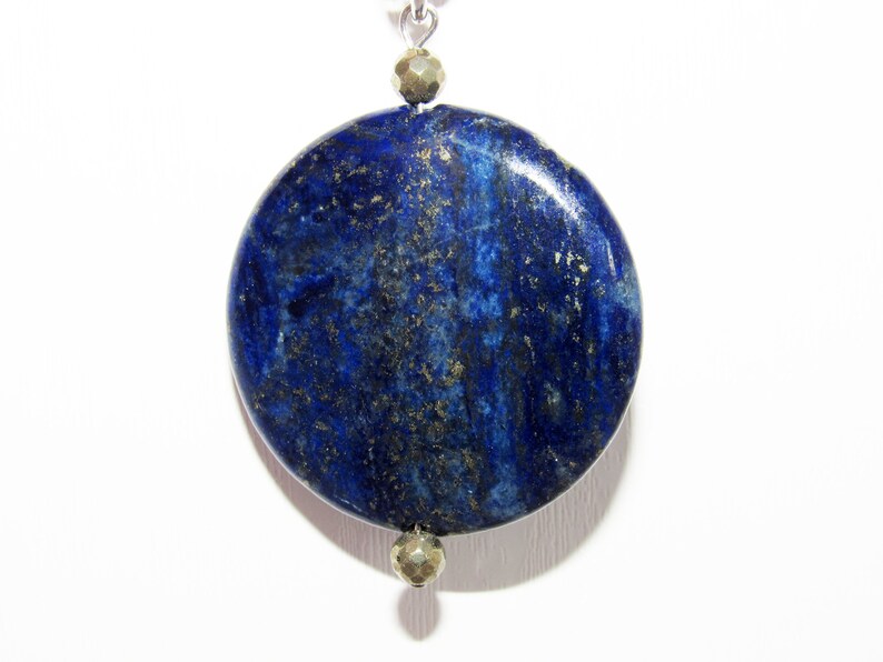 Large Lapis Round Pendant Unique Starry Night Sky Look in the - Etsy