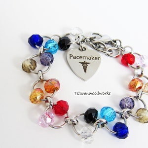 Pacemaker Heart Bracelet, Medical Alert Id Chainmail Style Beaded ...