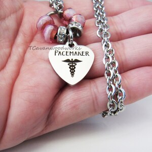 Pacemaker Necklace Medical Alert Id Pacemaker Charm Necklace Pink ...