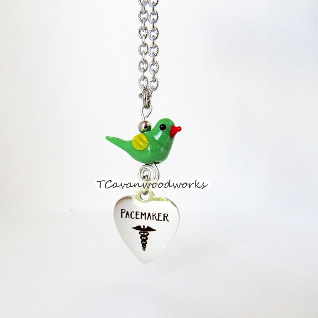Pacemaker Tropical Green Bird Charm Necklace Pacemaker Stainless ...