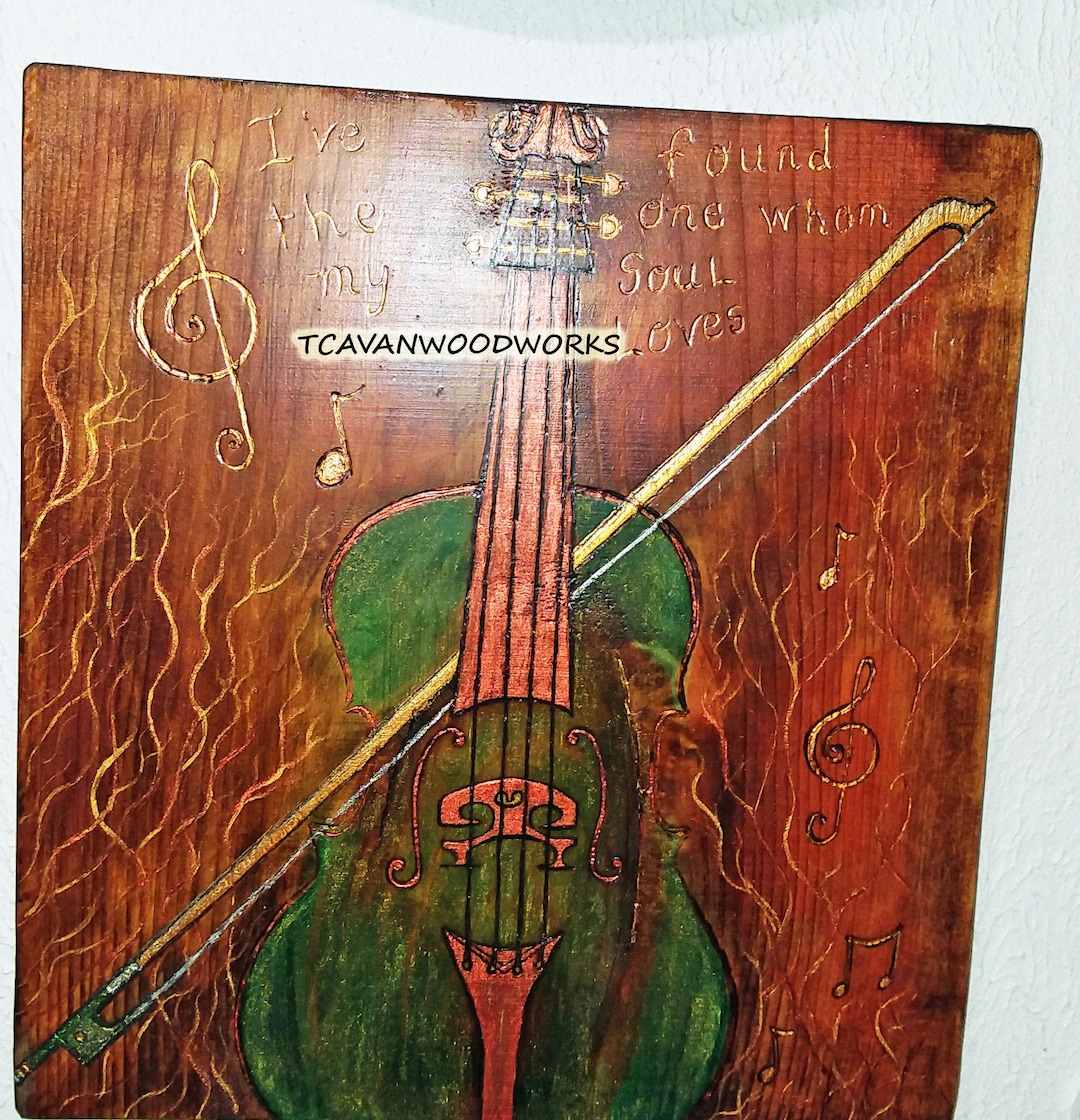 Violin / Viola Painting Violin Wall Art Violin Wood Painting Violin ...