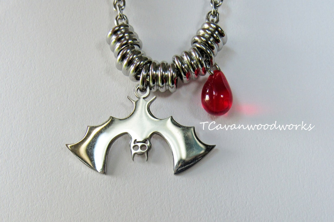 Bat Blood Drop Necklace Phlebotomist Blood Drop Necklace Type 1 ...