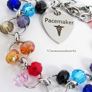 Pacemaker Heart Bracelet, Medical Alert Id Chainmail Style Beaded ...