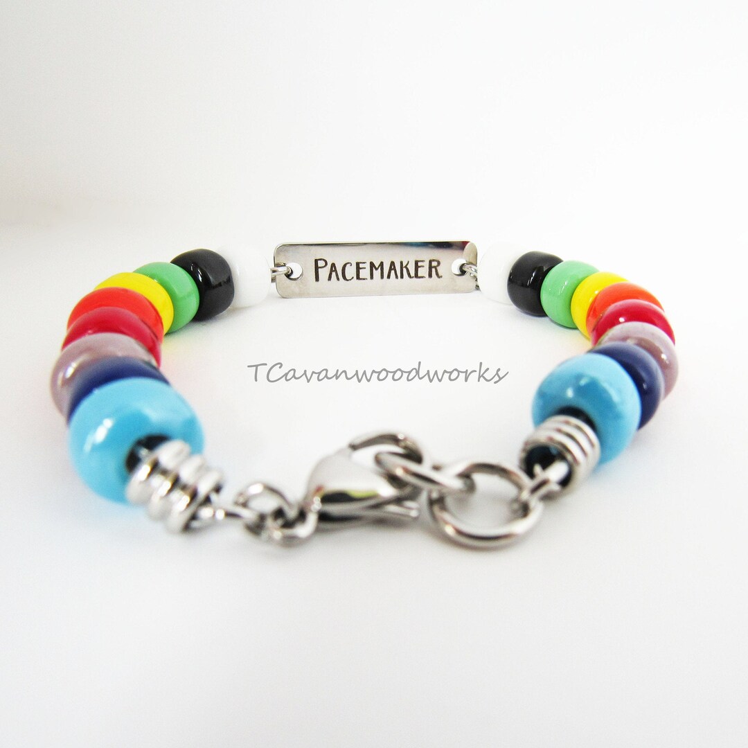 Pacemaker Medical Alert Bracelet Boho Beaded Style Stainless Id ...