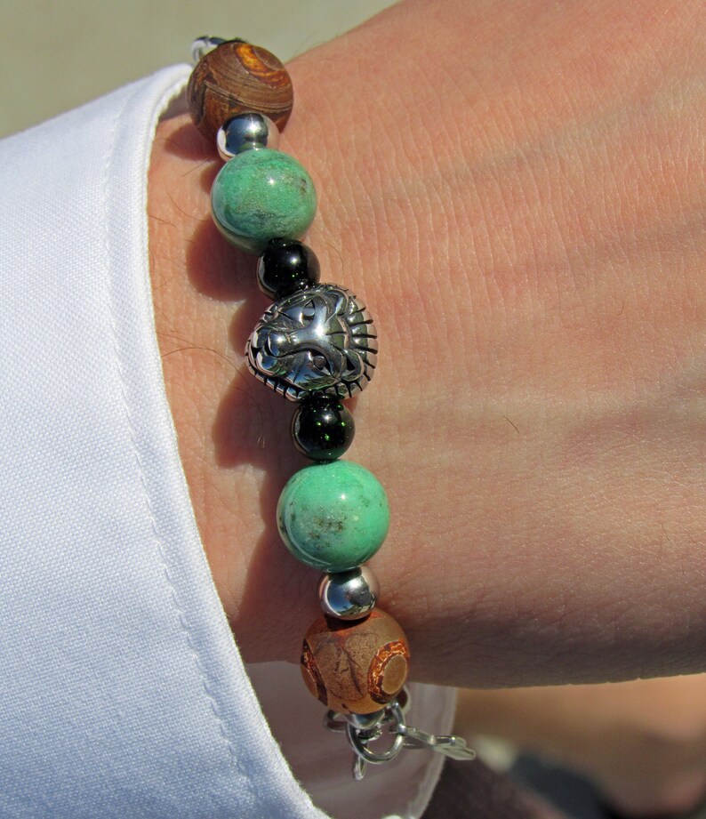 LION Head Bracelet Mens Lion Bracelet Lion Head Jewelry, Stainless ...