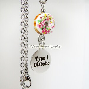 Frosted Sprinkle Donut Type 1 Diabetic Glass Lampwork Bead Pendant Type ...