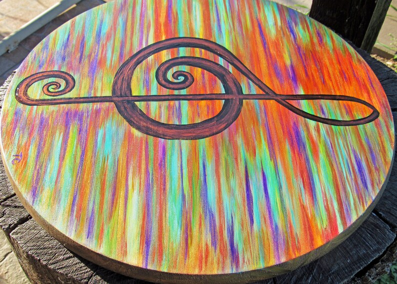 Treble clef wall art wood art metallic abstract colors | Etsy