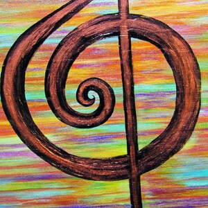 Treble Clef Wall Art, Wood Art, Metallic Abstract Colors, Music Wall ...