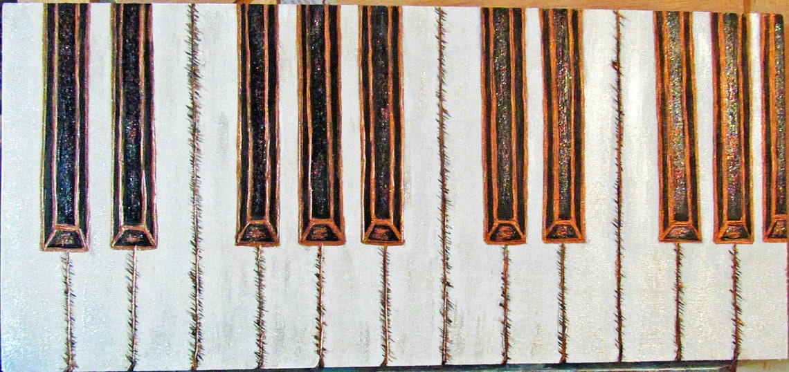 Piano Art Piano Painting Piano Keys Keyholder Piano Wood - Etsy