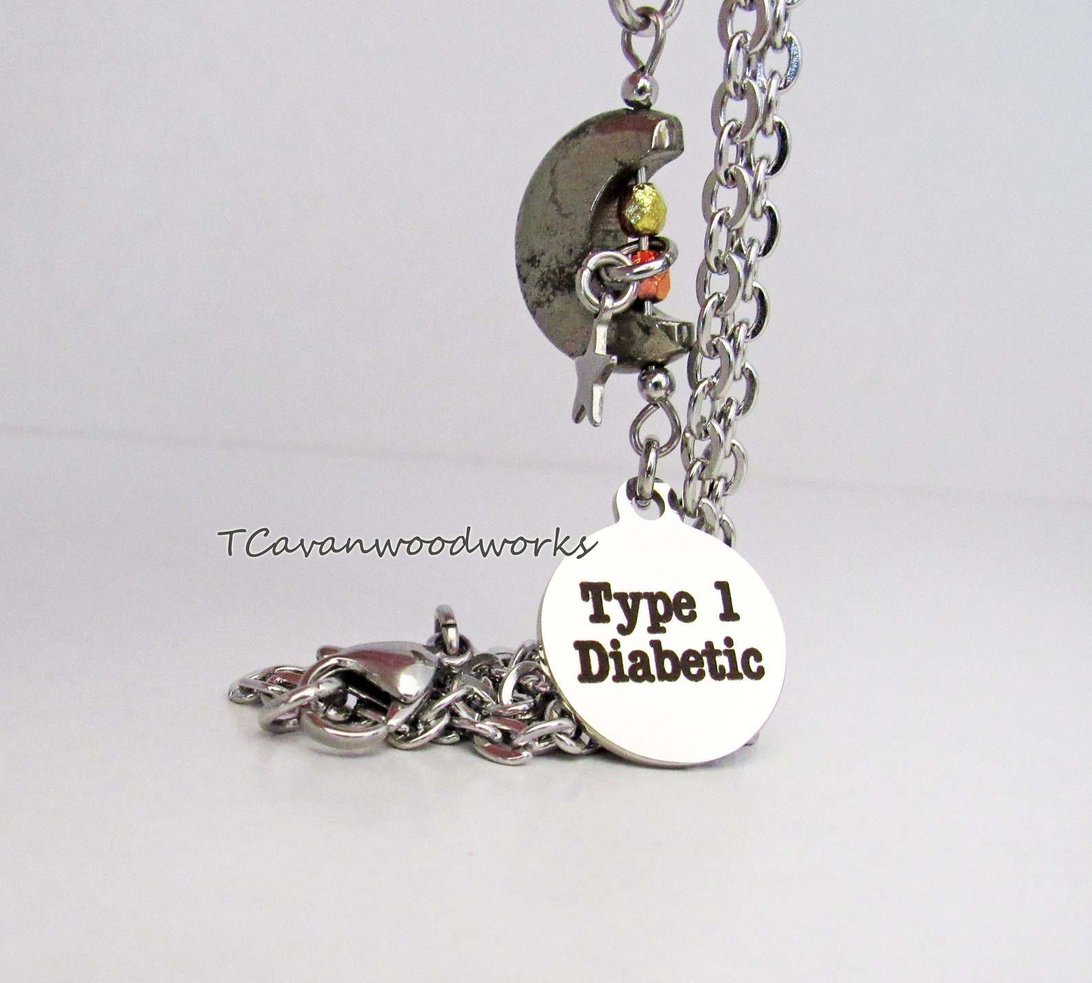 Type 1 Diabetic Medical Alert Pendant Necklace Celestial - Etsy