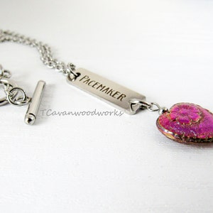 PACEMAKER NECKLACE Stainless Medical Alert Id Long Necklace Etched ...