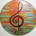Treble Clef Wall Art Wood Art Metallic Abstract Colors - Etsy