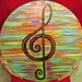 Treble Clef Wall Art Wood Art Metallic Abstract Colors - Etsy