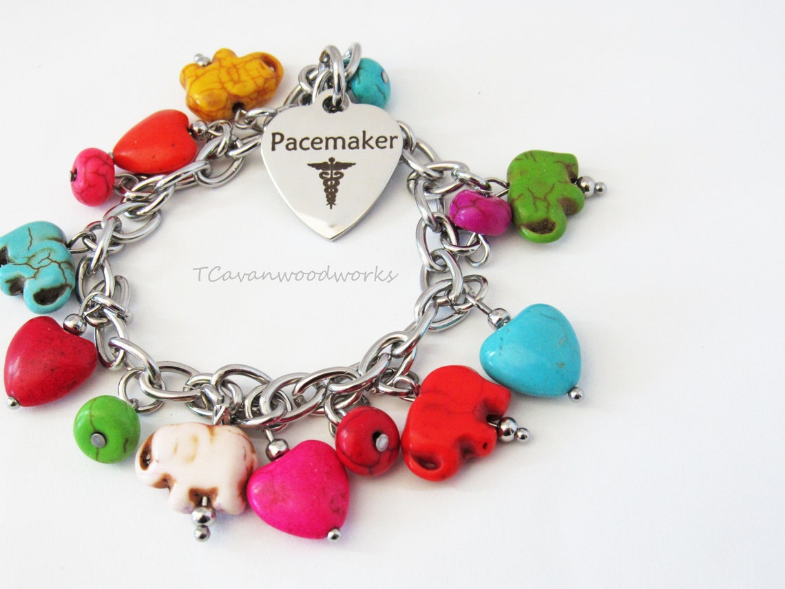 Pacemaker Id Bracelet Elephant Heart Theme Pacemaker Jewelry - Etsy